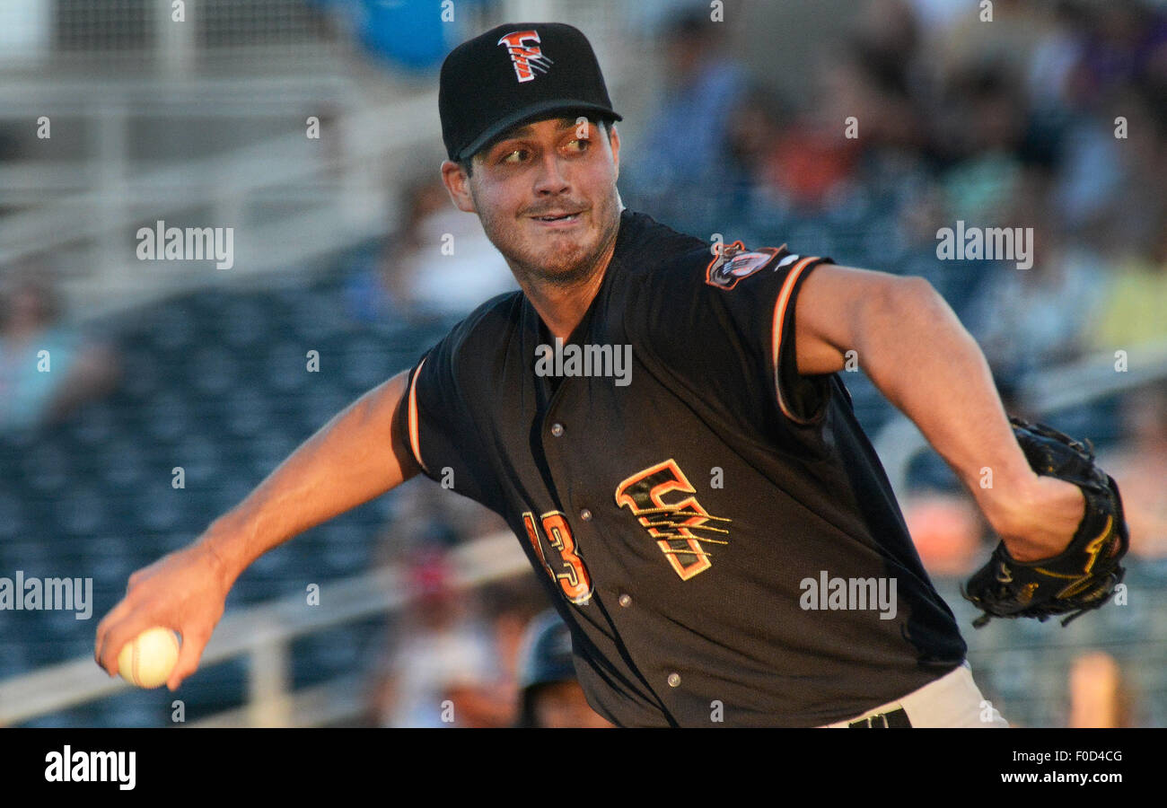 Albuquerque, NM, USA. 12th Aug, 2015. Pitcher Mark Appel for the Fresno ...