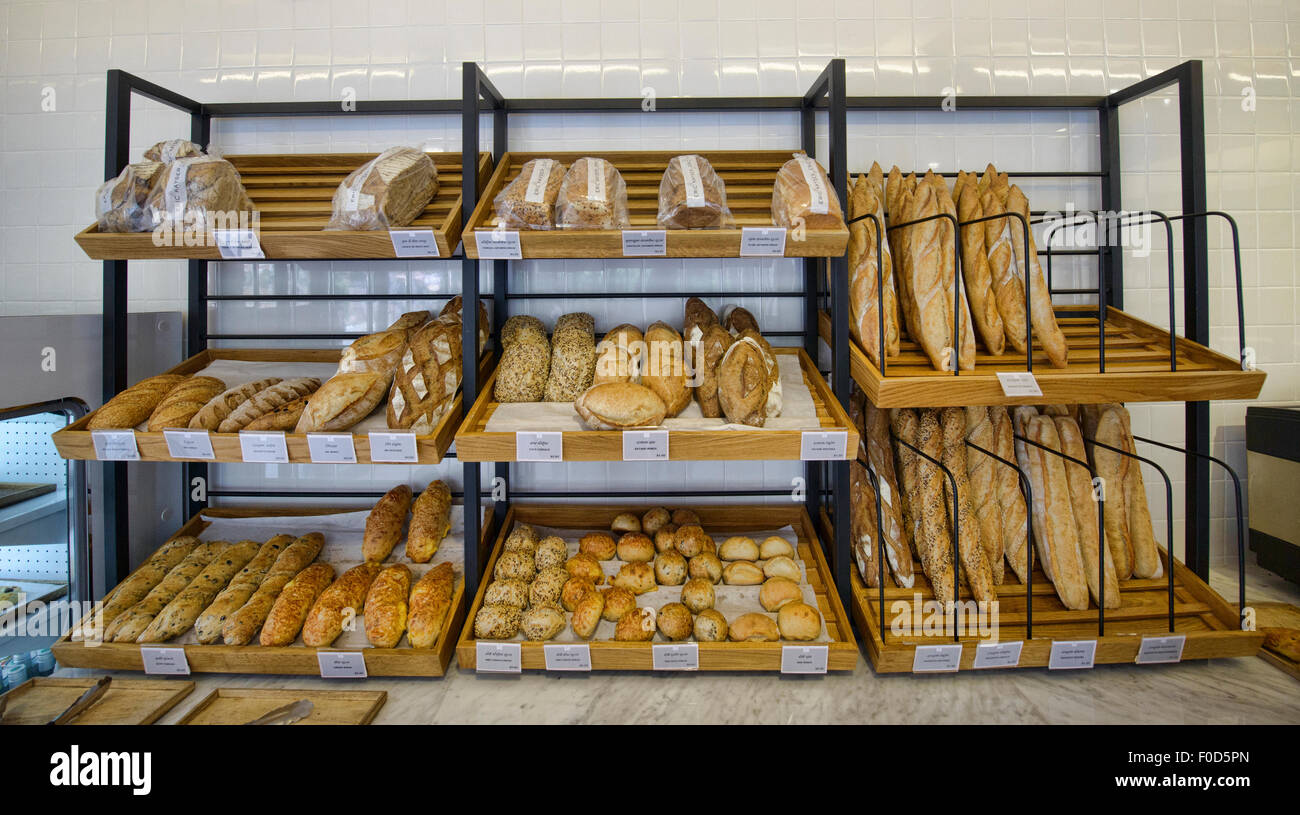 Delicious French bread and baguettes at a bakery in Phnom Penh ...