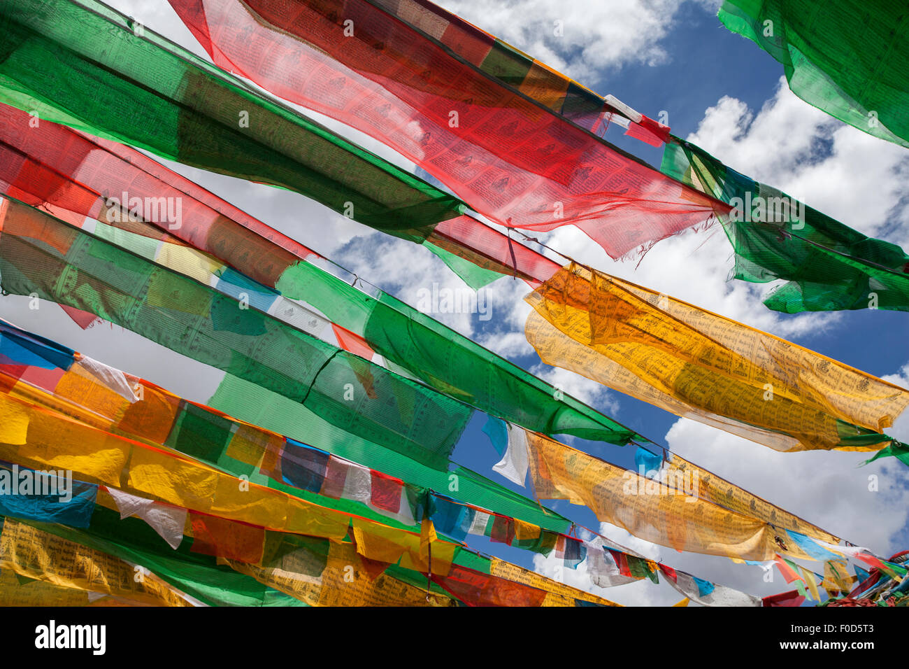 Prayer flags in Tibet, China Stock Photo - Alamy