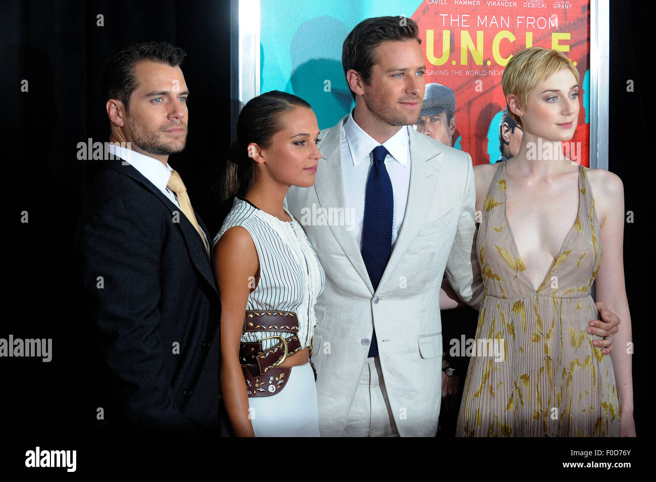 Henry Cavill, Alicia Vikander, Armie Hammer and Elizabeth Debick attending the 'The Man From U.N ...