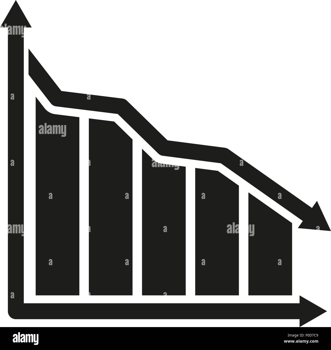 The graph down icon. Chart below and loss, reduction symbol. Flat Stock ...
