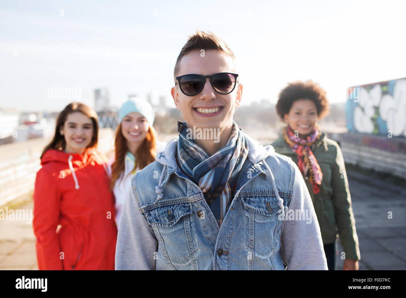 Cheerful group street hi-res stock photography and images - Alamy