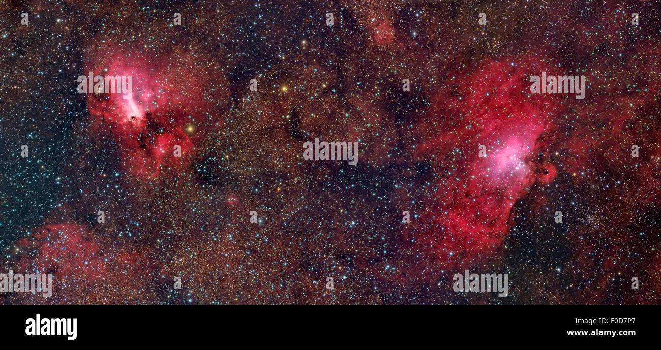 Eagle Nebula and Swan Nebula Stock Photo - Alamy