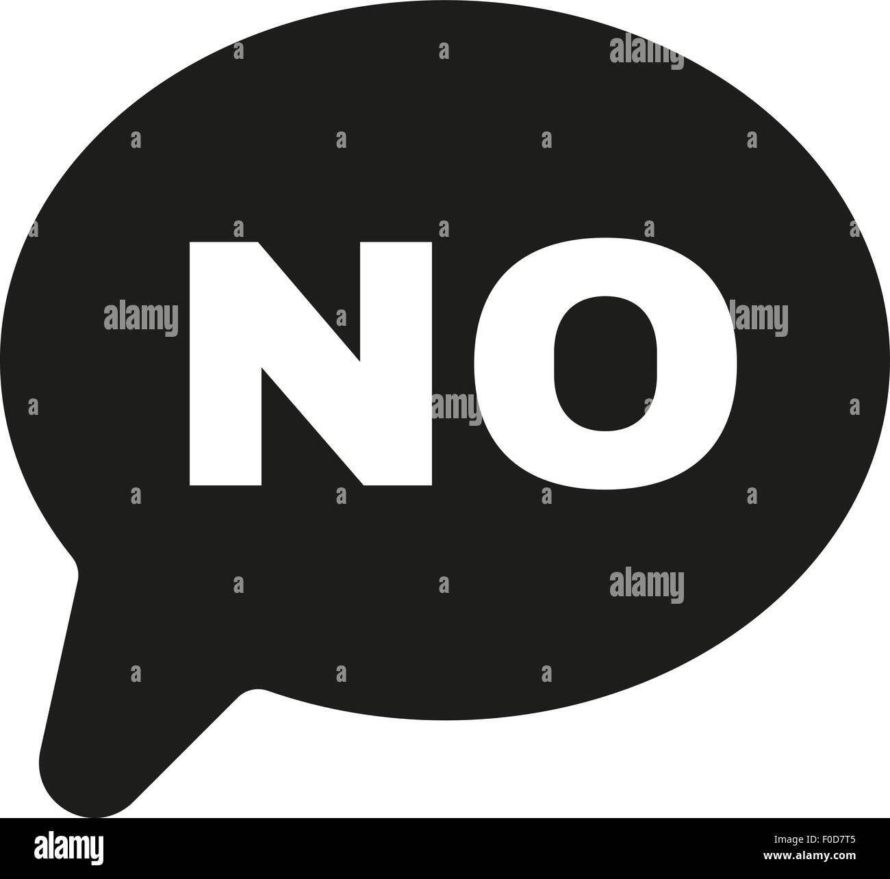 The NO speech bubble icon. Social network and web communicate symbol ...
