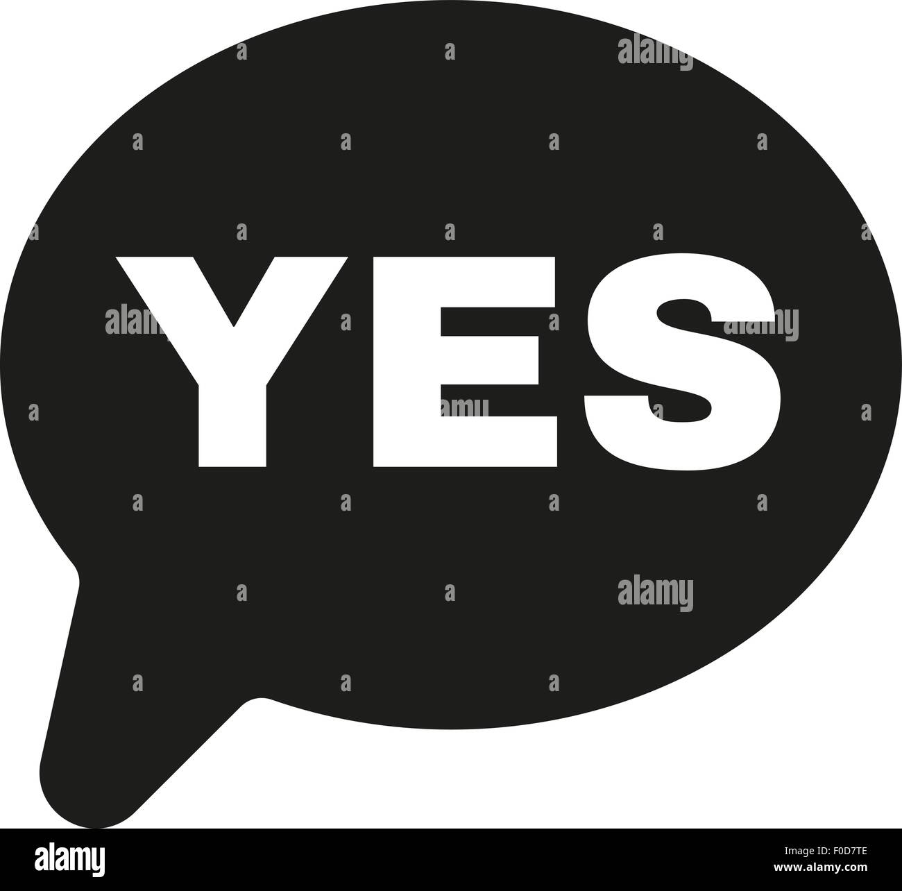 The YES speech bubble icon. Social network and web communicate symbol ...