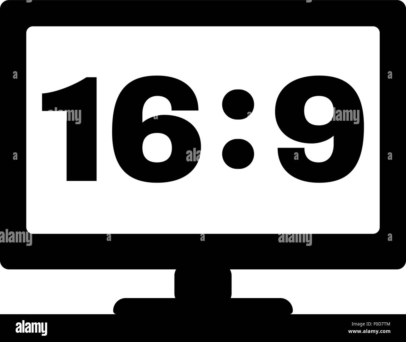 The aspect ratio 16 9 widescreen icon. Tv and video symbol. Flat Stock ...