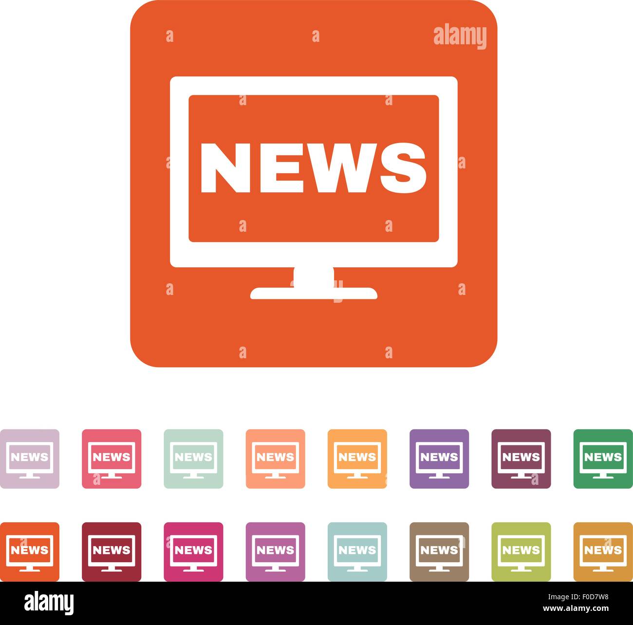 The tv news icon. Television and telly, telecasting, broadcast symbol ...