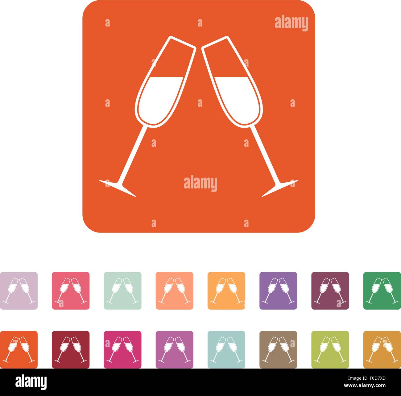The clink glasses icon. Wineglass and goblet, celebration symbol. Flat ...
