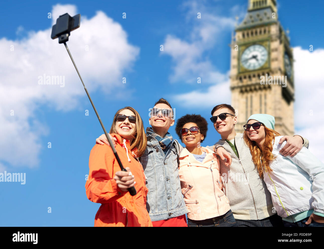 smiling friends taking selfie with smartphone Stock Photo - Alamy