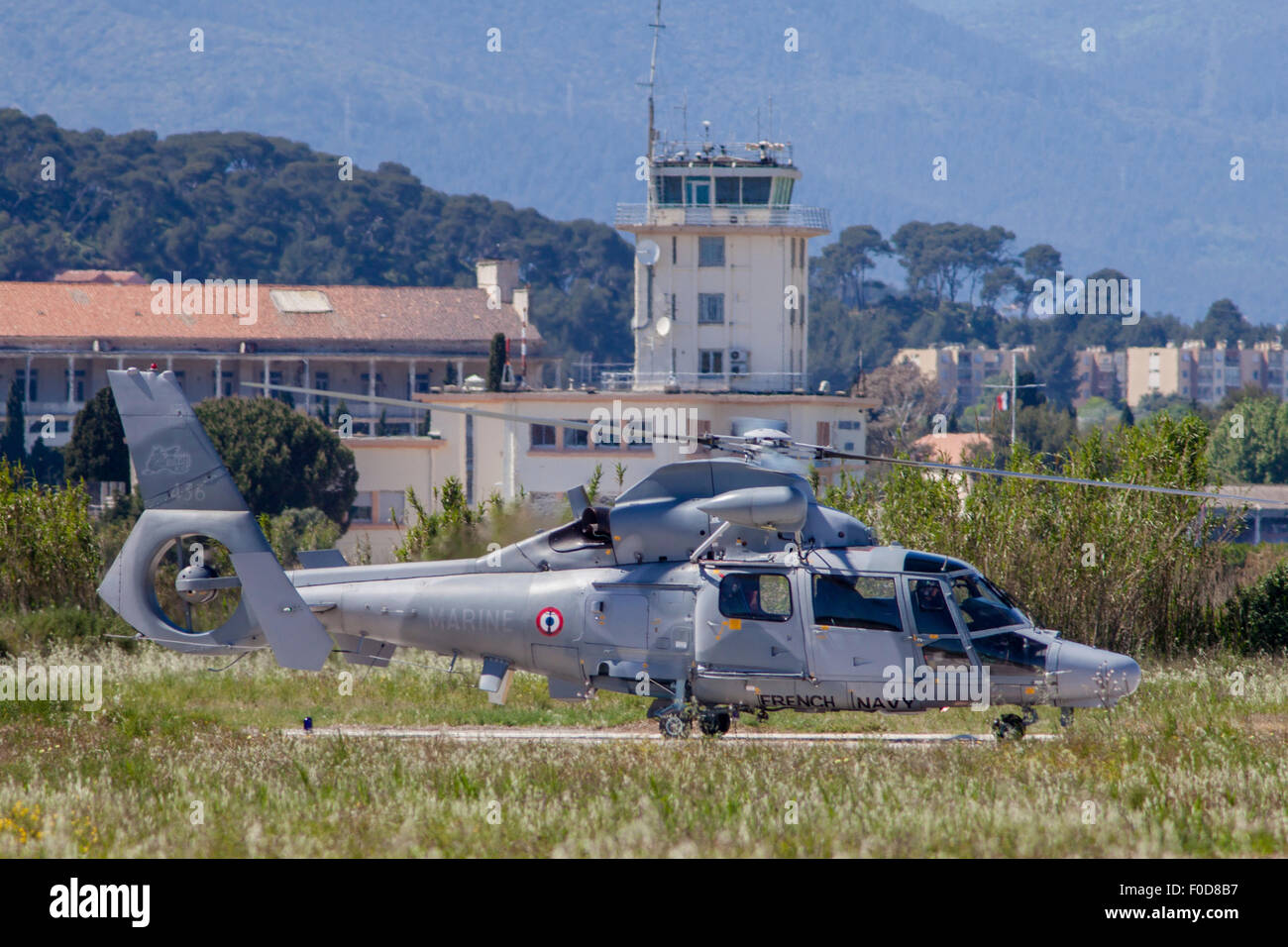 French Navy AS565 Panther helicopter at Hyeres Naval Base, France Stock ...