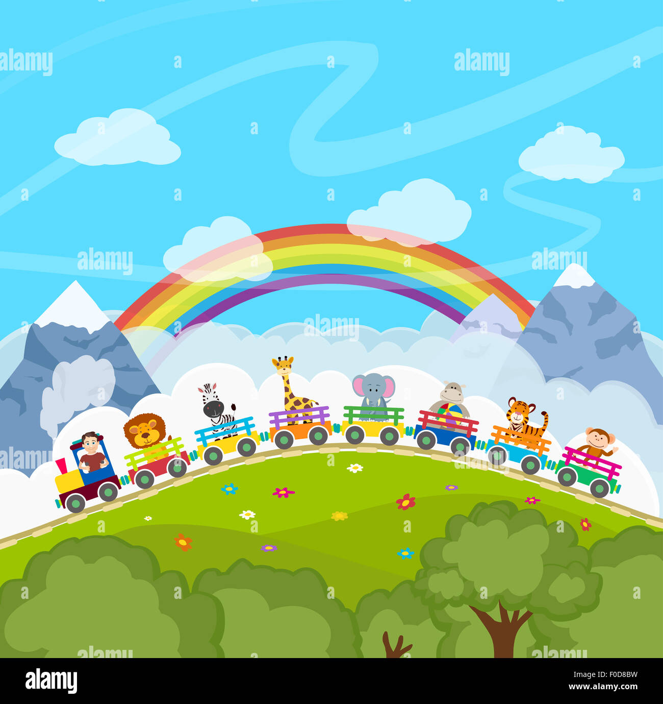 Train cartoon hi-res stock photography and images - Alamy