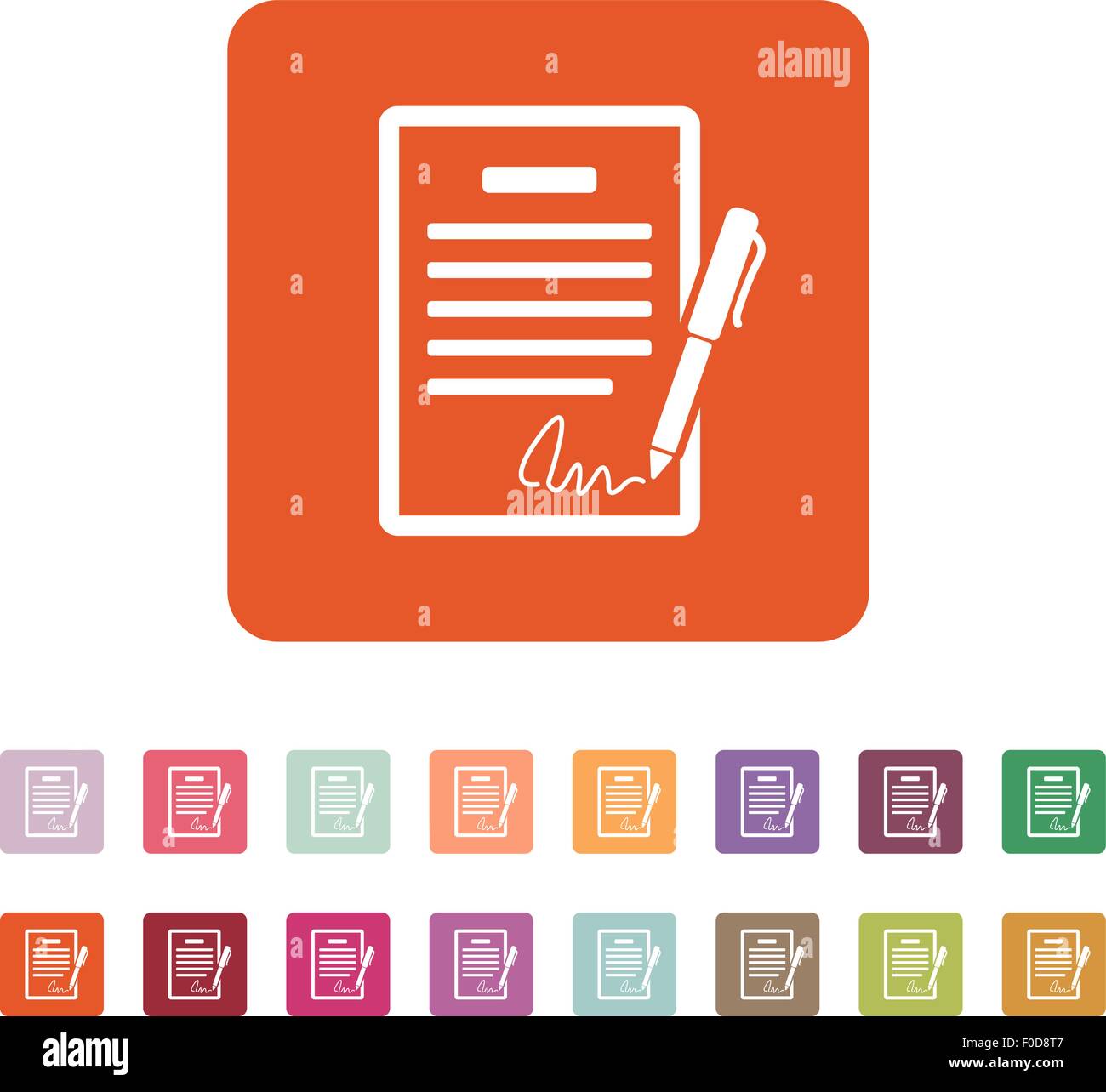 The contract icon. Agreement and signature, pact, accord, convention ...