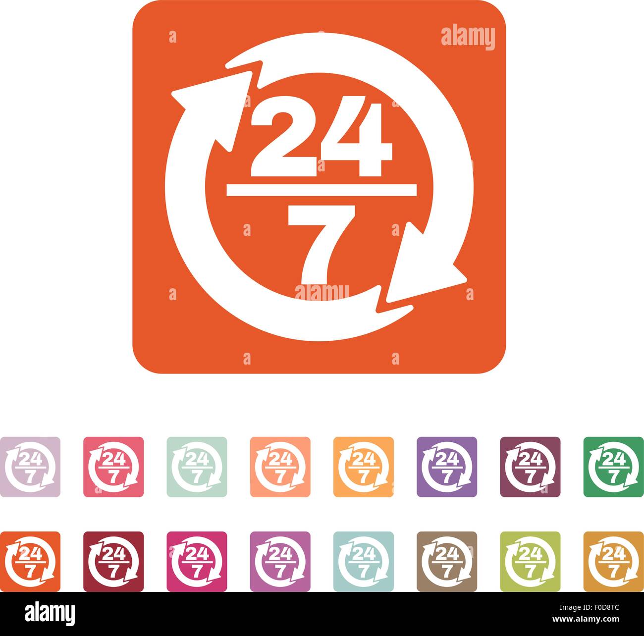 The 24 7 icon. Open and assistance, support symbol Stock Vector Image ...