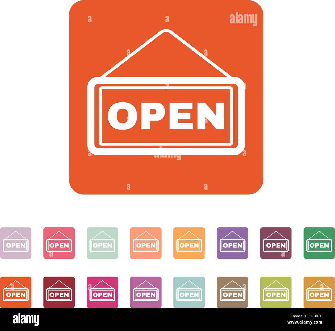 The open sign icon. Input and entrance symbol. Flat Stock Vector Image ...