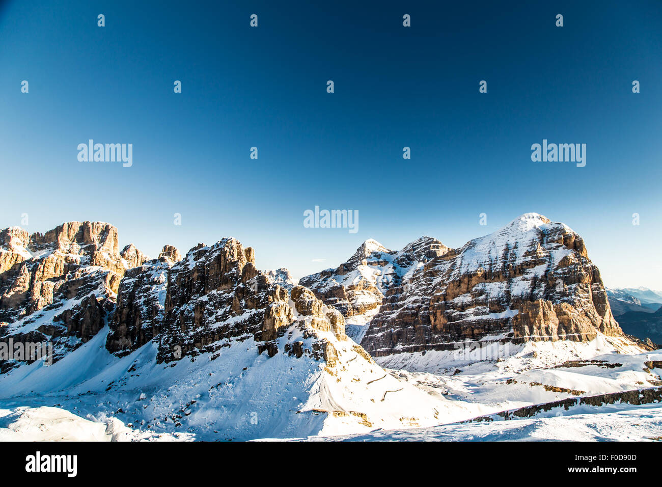 winter in the italian alps, with the ski slope full of snow Stock Photo ...