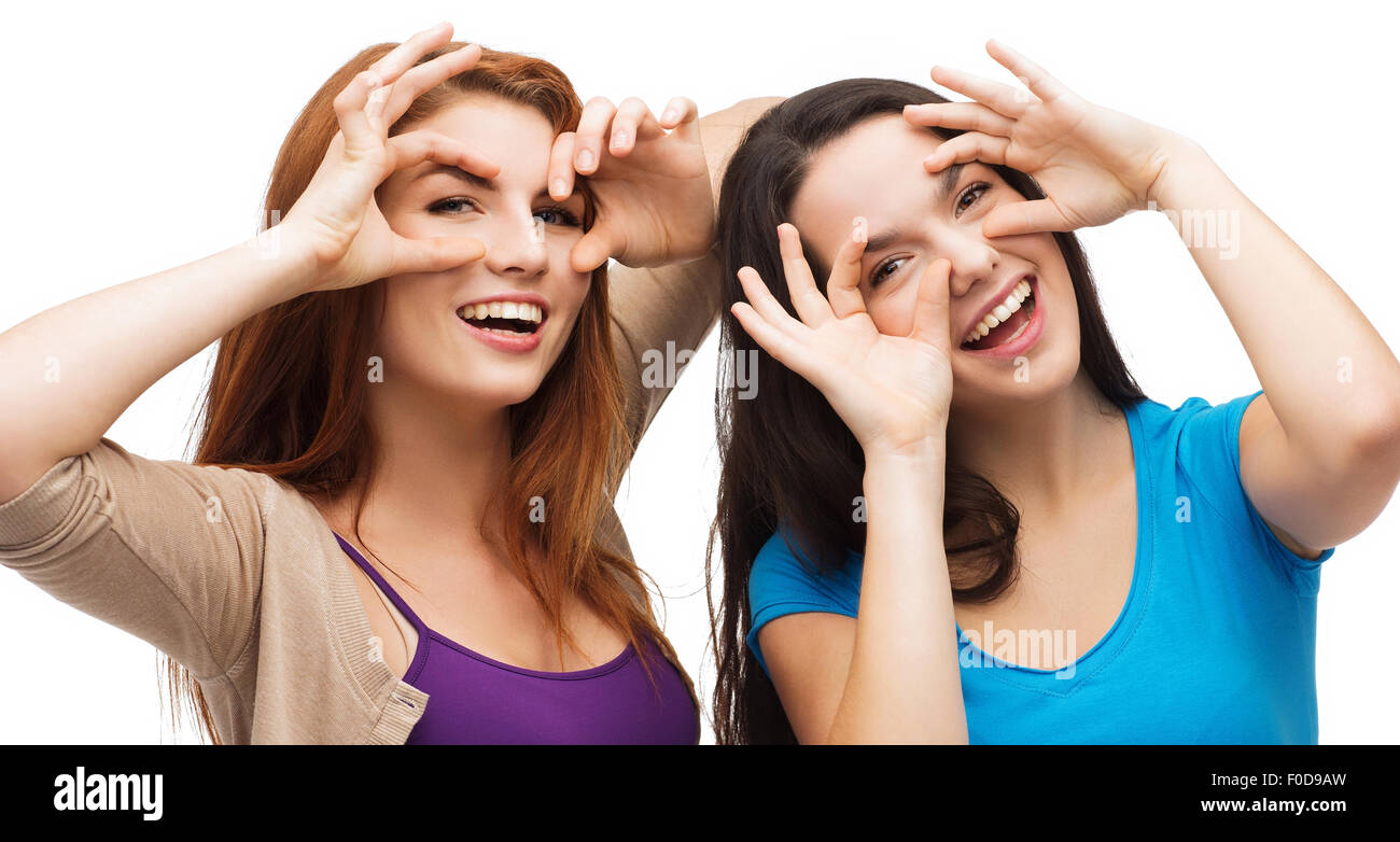 Two women making funny faces hi-res stock photography and images - Alamy