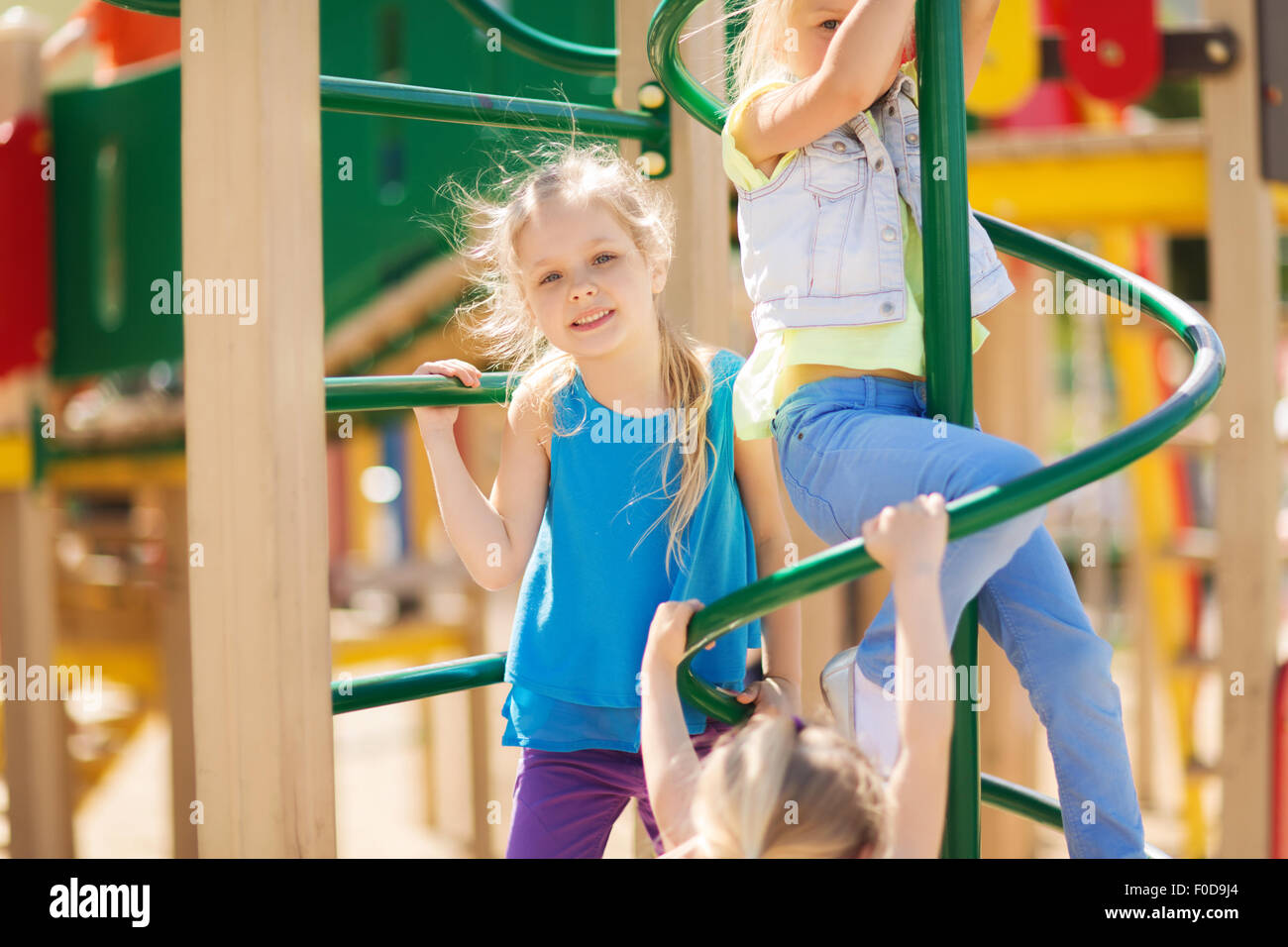 group of happy kids on children playground Stock Photo - Alamy