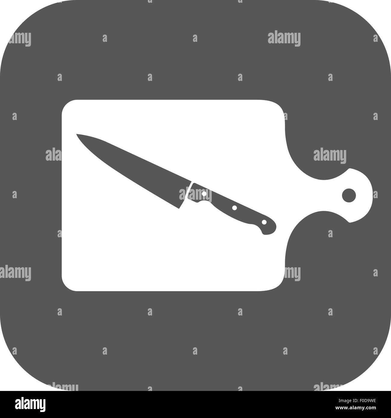 The cutting board and knife icon. Chef, restaurant, kitchen symbol ...