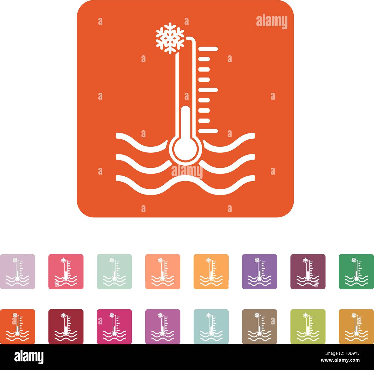 The cold water temperature icon. Icy liquid symbol. Flat Stock Vector ...