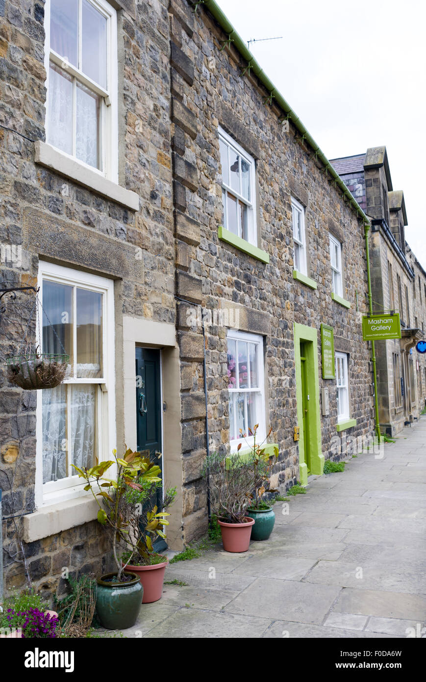 Stone fronte houses in Masham North Yorkshrie England Stock Photo - Alamy