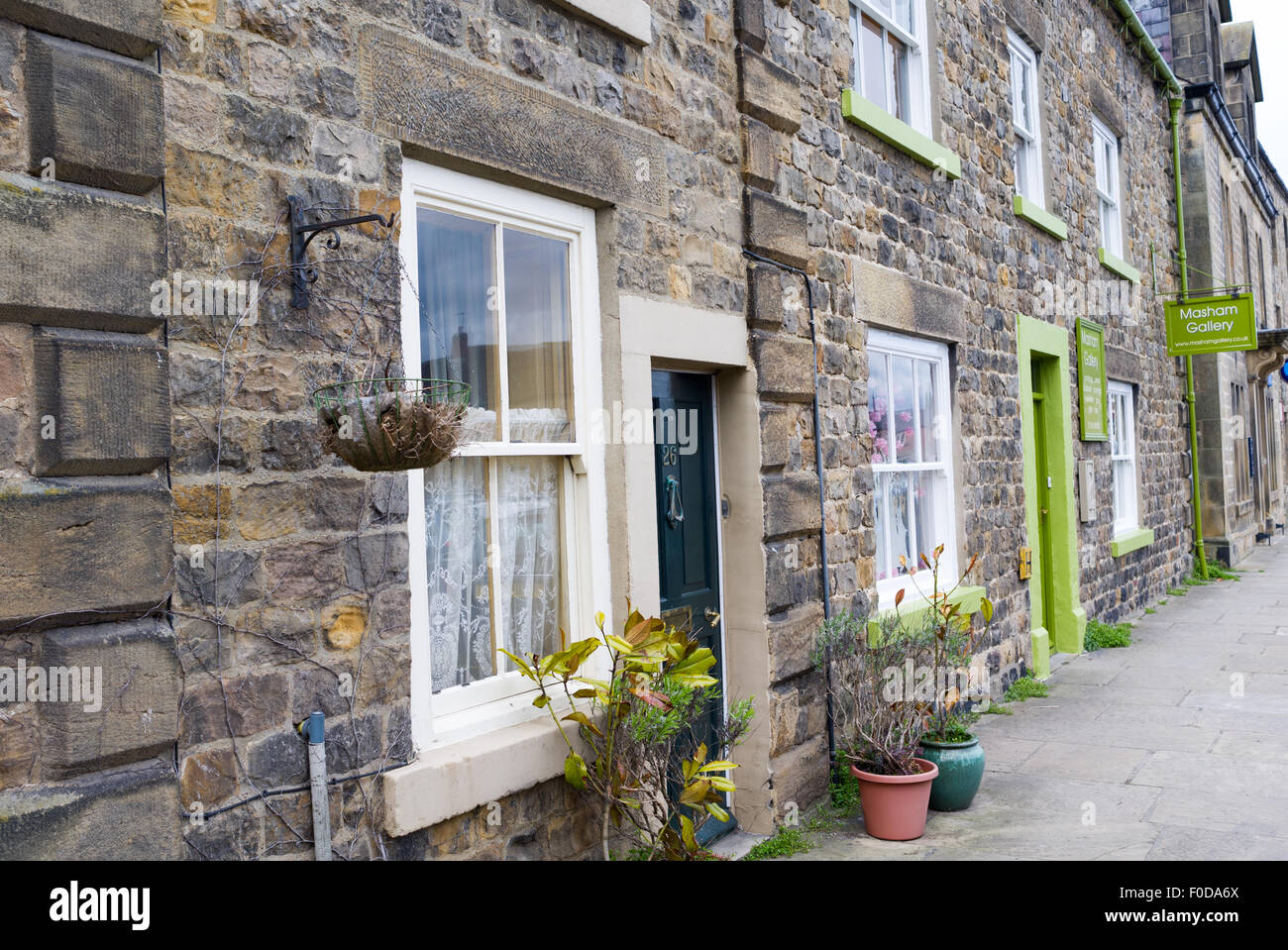Stone fronte houses in Masham North Yorkshrie England Stock Photo - Alamy