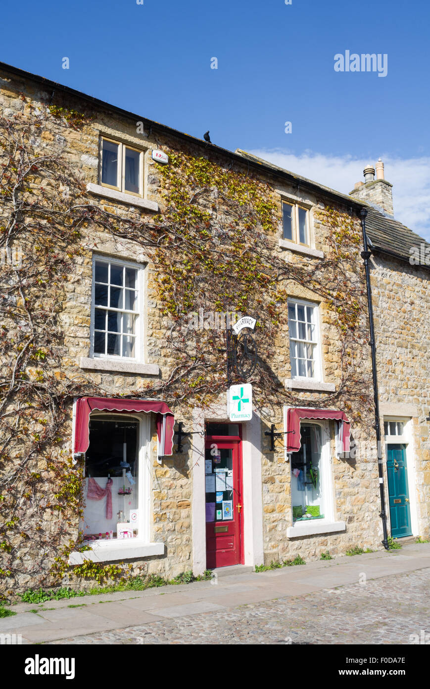 Houses in the market place Masham North Yorkshire England Stock Photo ...