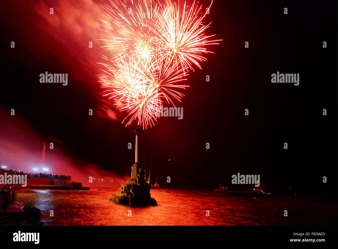Colorful fireworks above the bay Stock Photo - Alamy