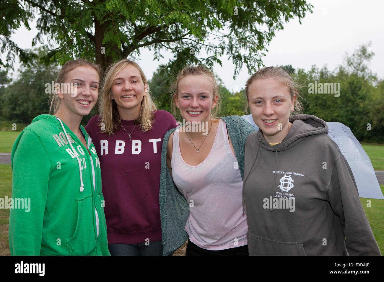 Bromley, London, UK, 13th Aug, 2015. Bromley High School students Liz ...