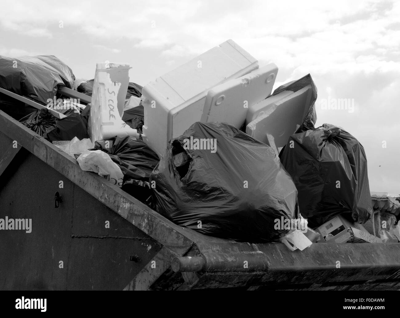 Waste collection skip Black and White Stock Photos & Images - Alamy