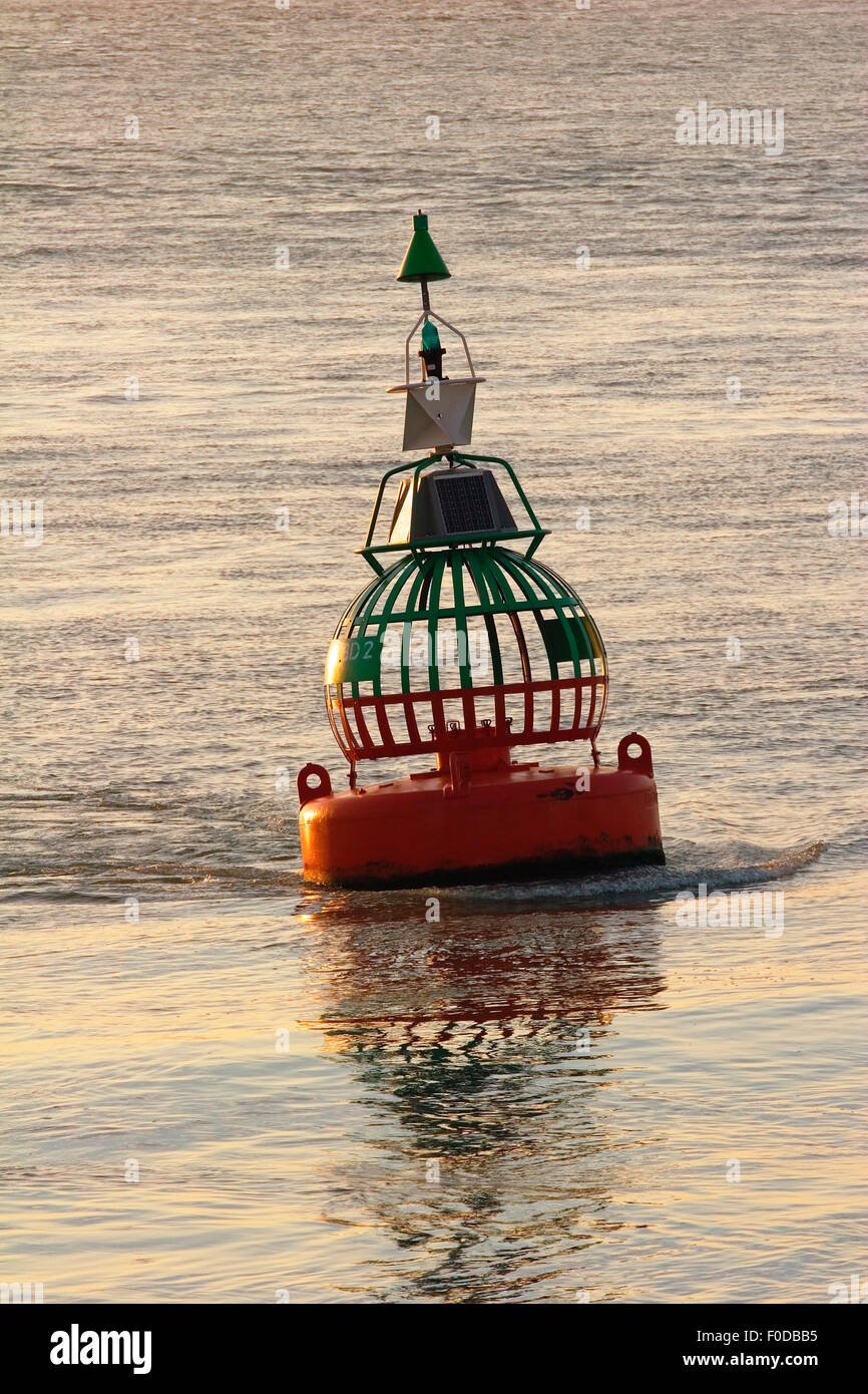 Fairway marker, Rotterdam harbor, Holland, The Netherlands Stock Photo ...