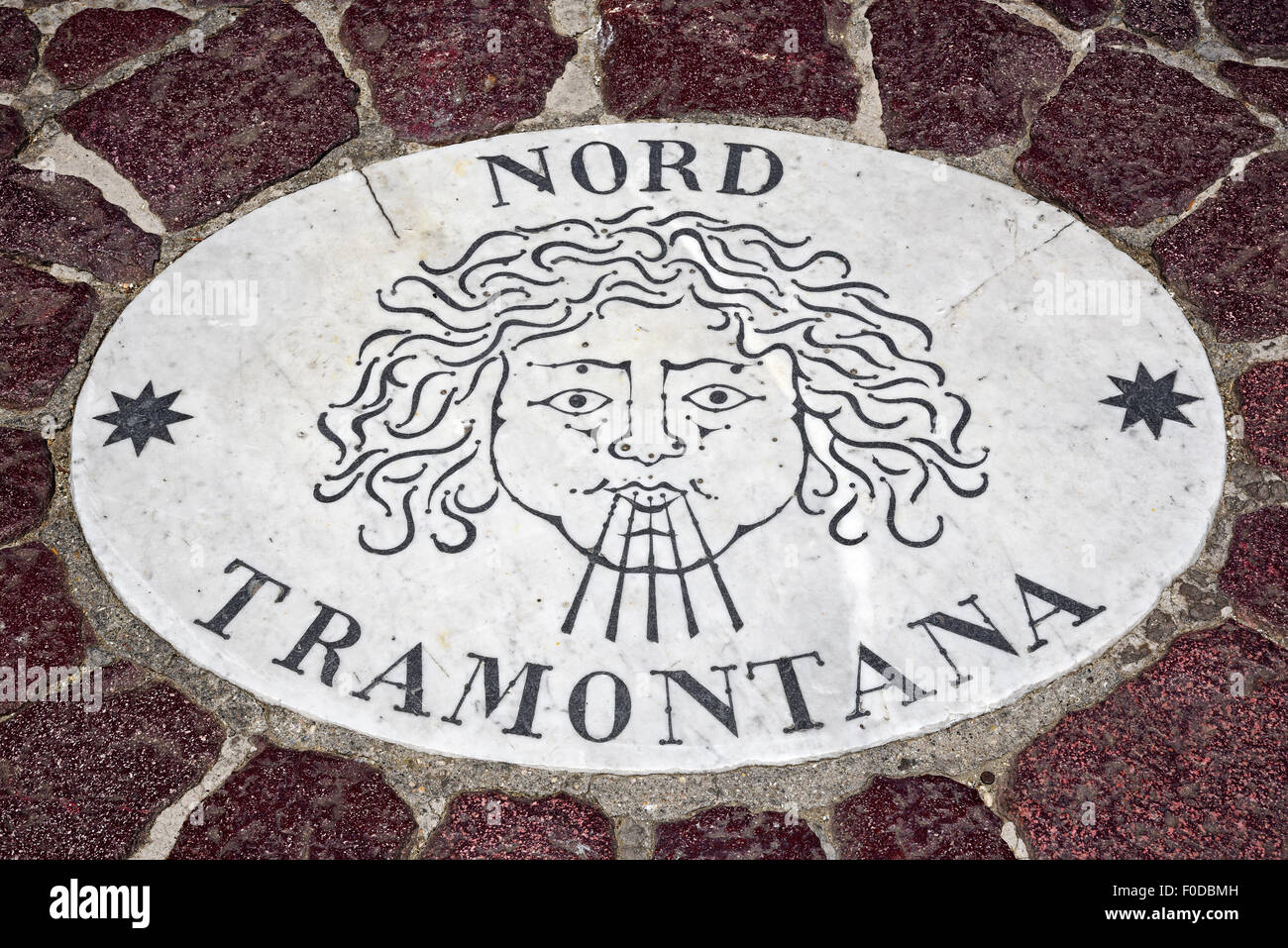 North, Tramontana, wind rose, wind direction, marble slabs, Piazza di ...