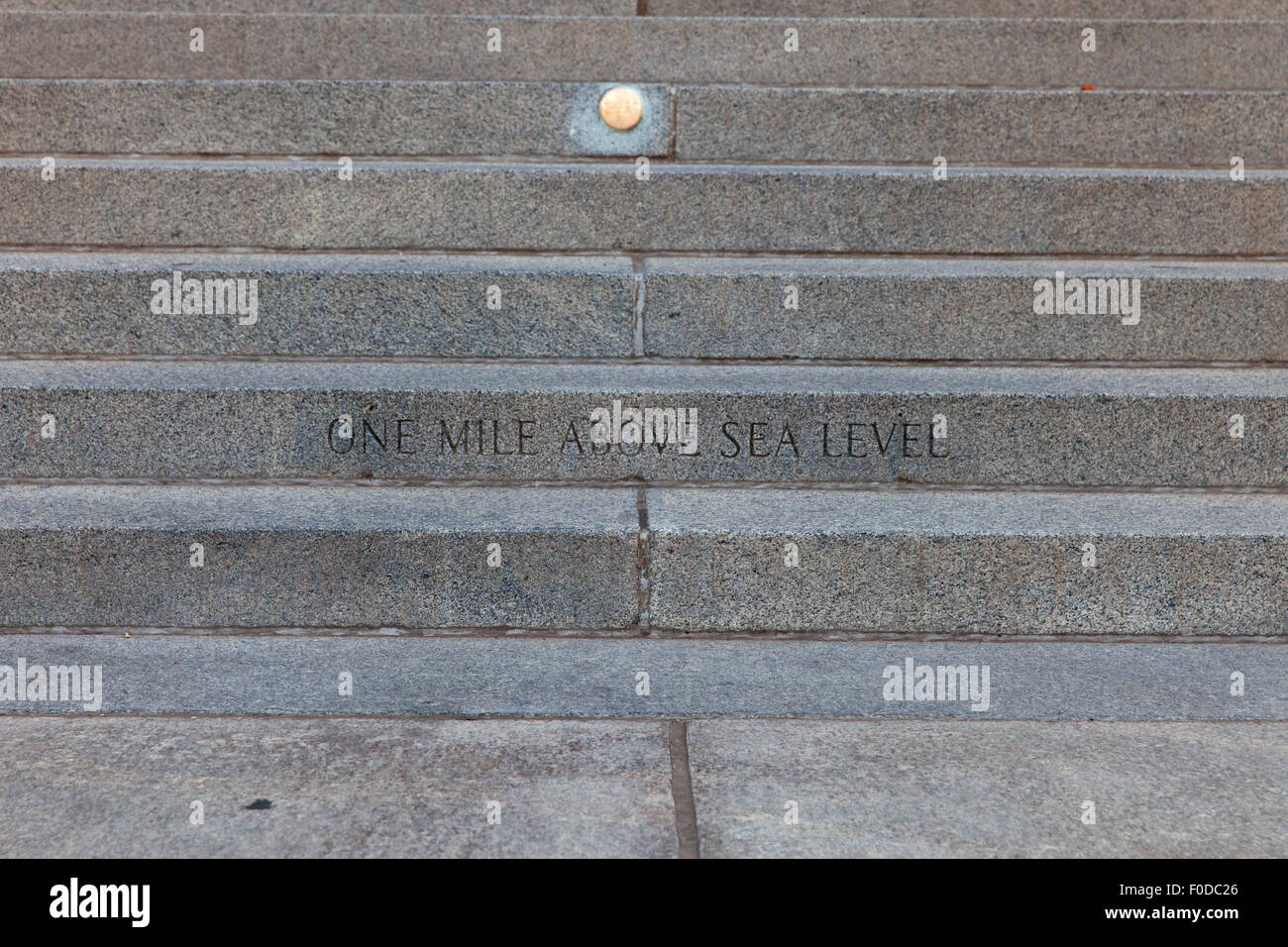 One mile above sea level marker in Denver Colorado USA Stock Photo - Alamy
