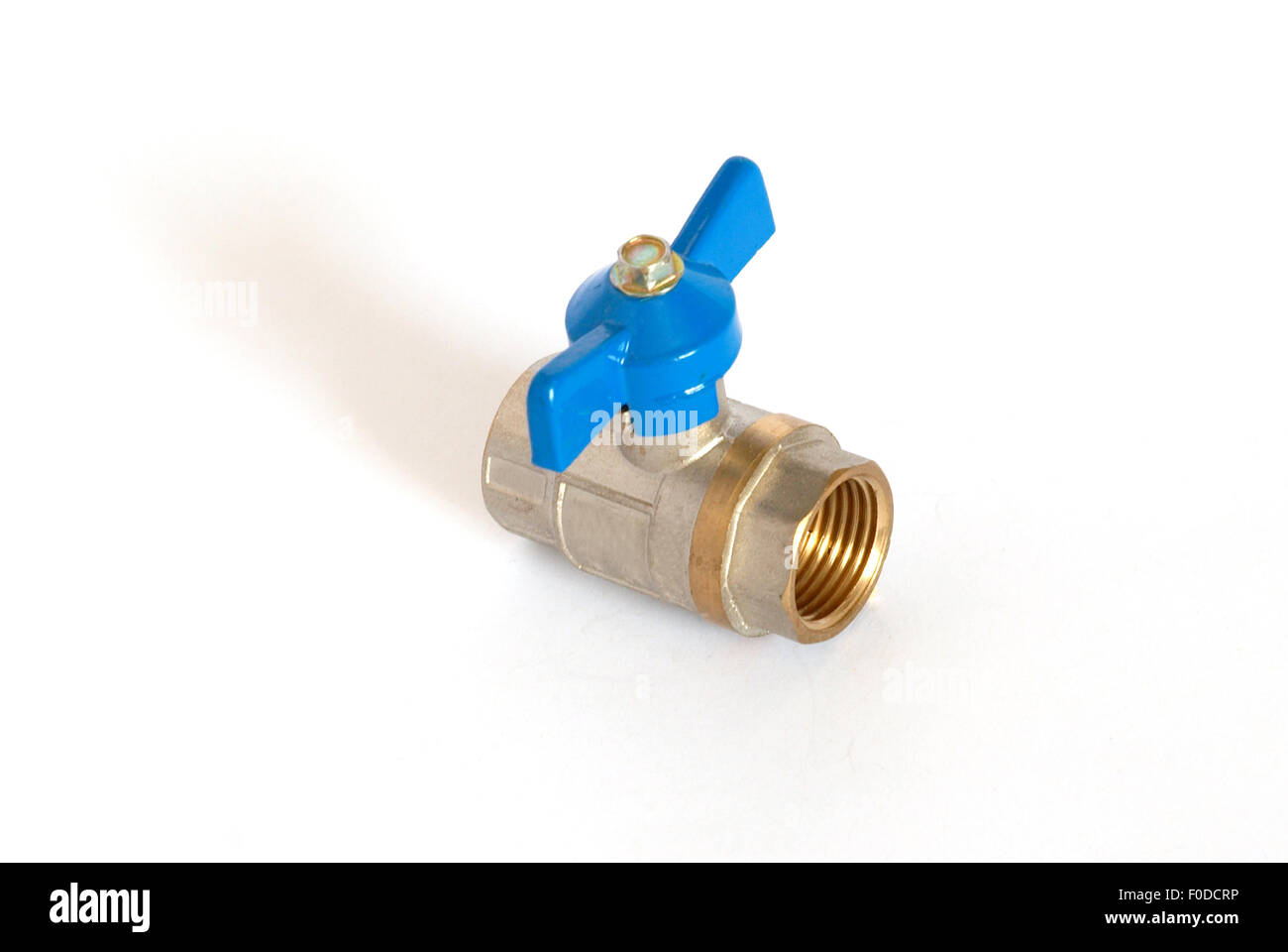 Stopcock ball valve on white background Stock Photo - Alamy