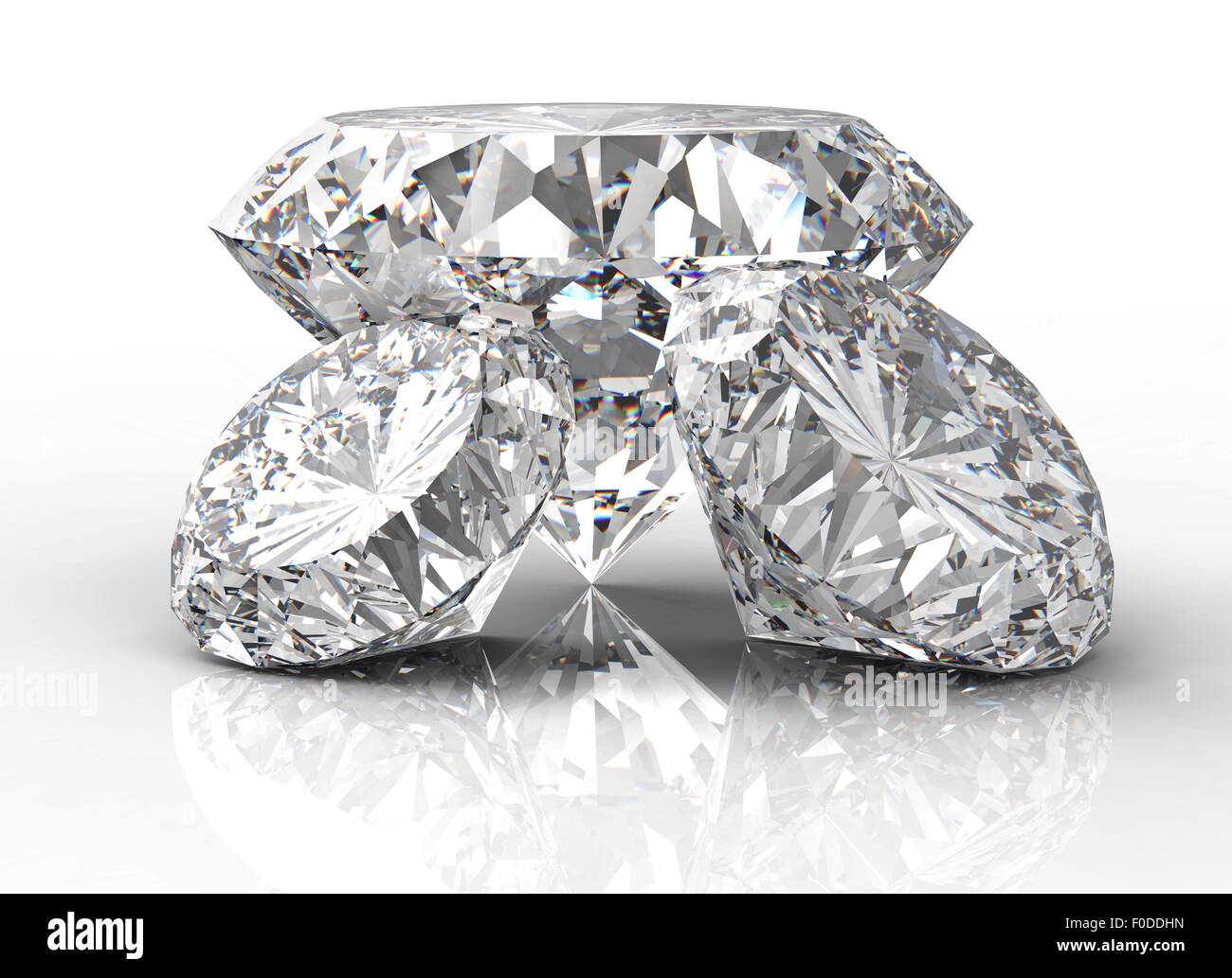 three diamonds isolated on a white back ground Stock Photo - Alamy
