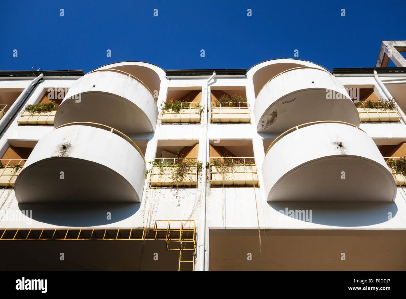 Istria, Croatia. The Hotel Croatia at Duga Uvala, a now empty Communist ...