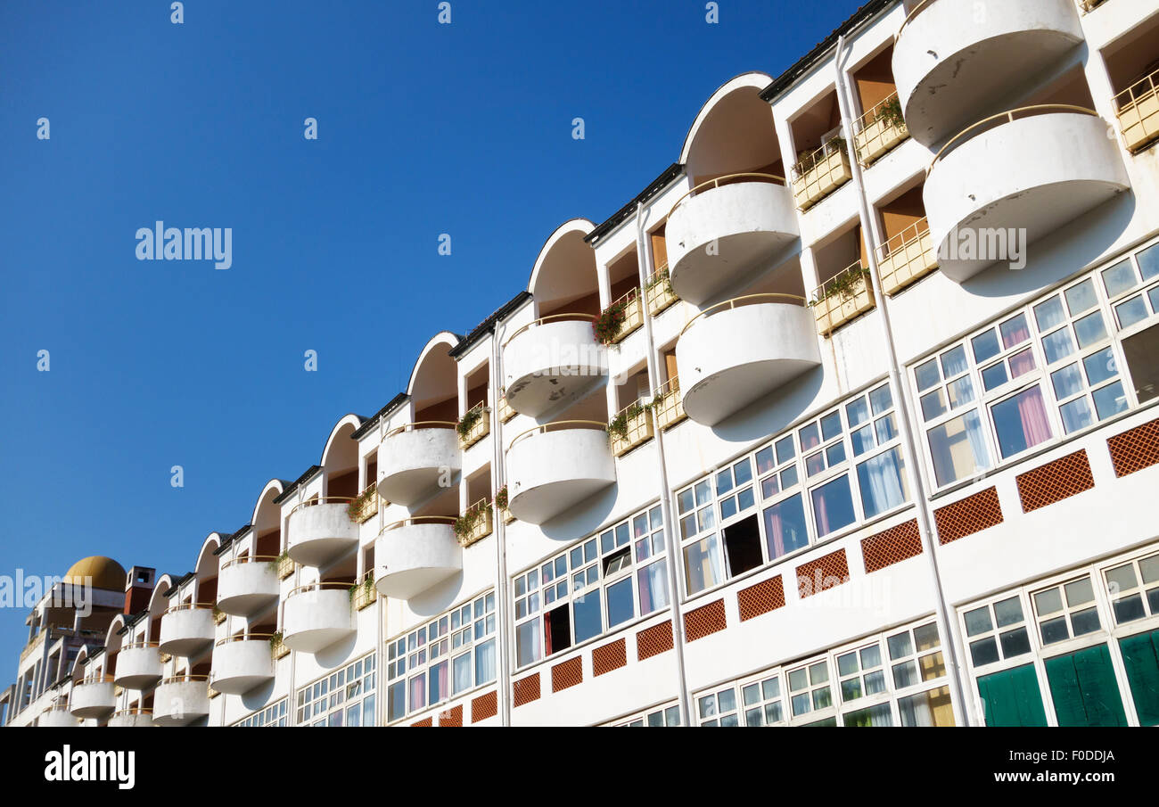 Istria, Croatia. The Hotel Croatia at Duga Uvala, a now empty Communist ...