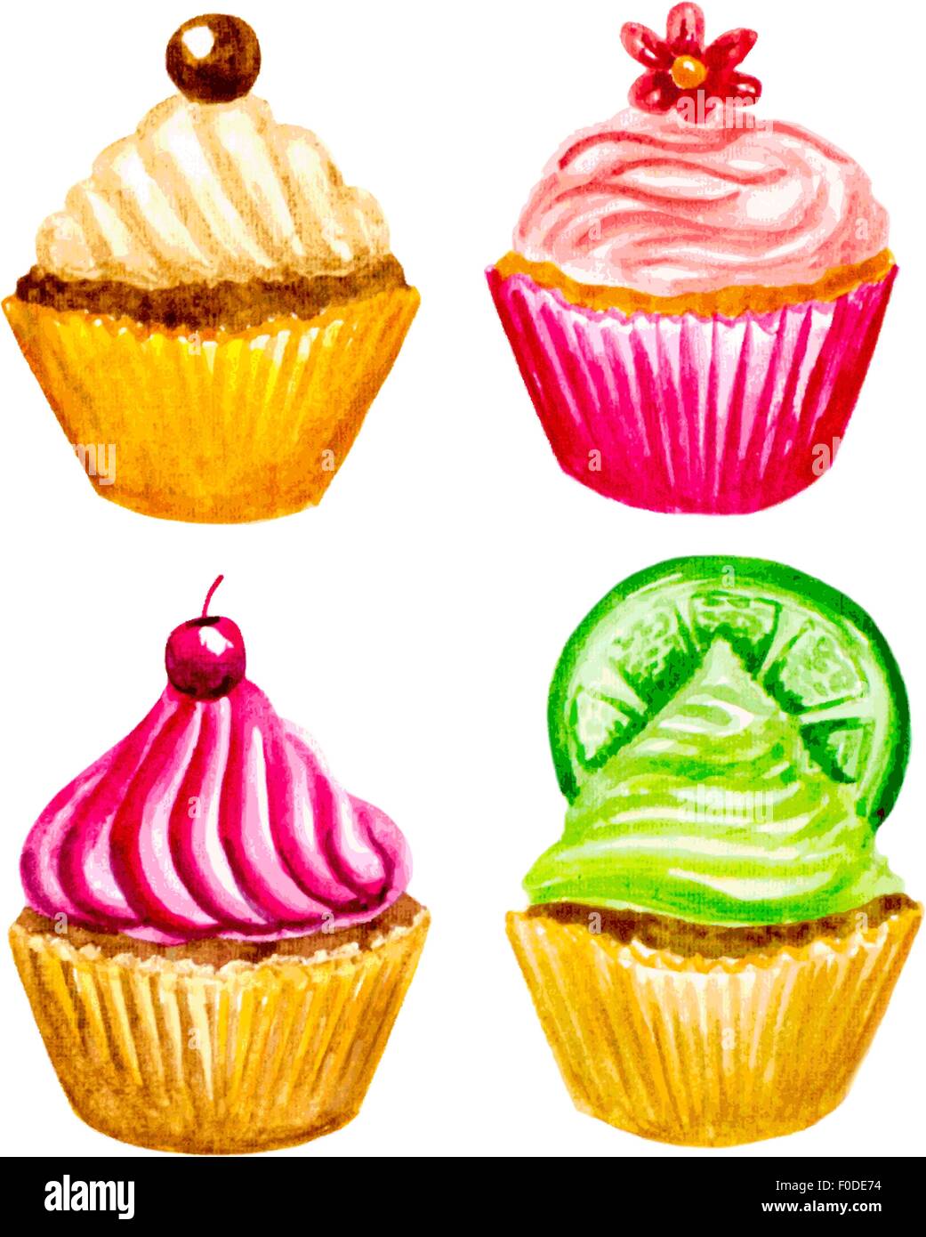 Pastry illustration watercolor Stock Vector Images - Alamy