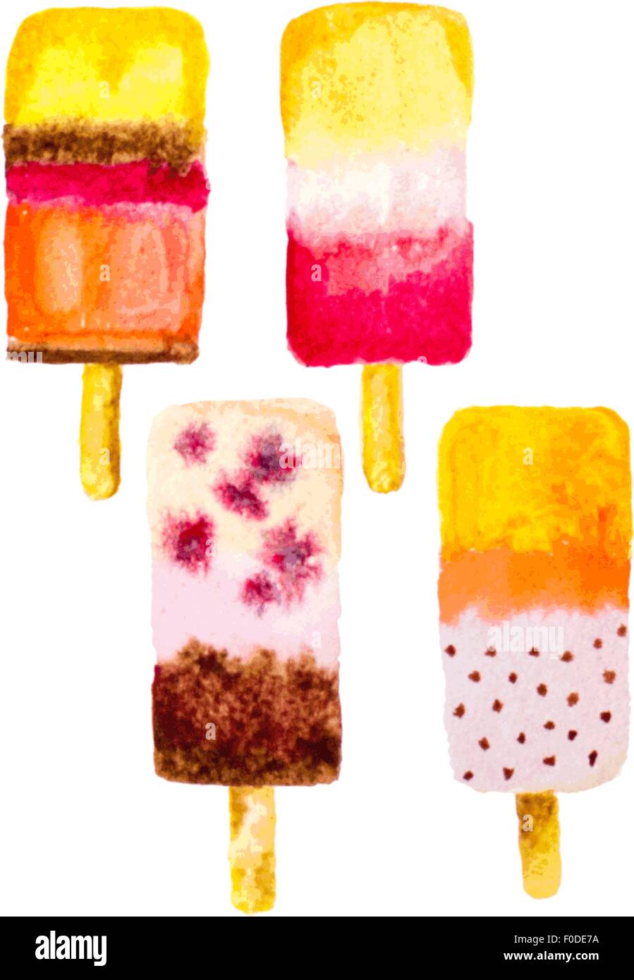 set of vectorized watercolor ice cream Stock Vector Image & Art - Alamy