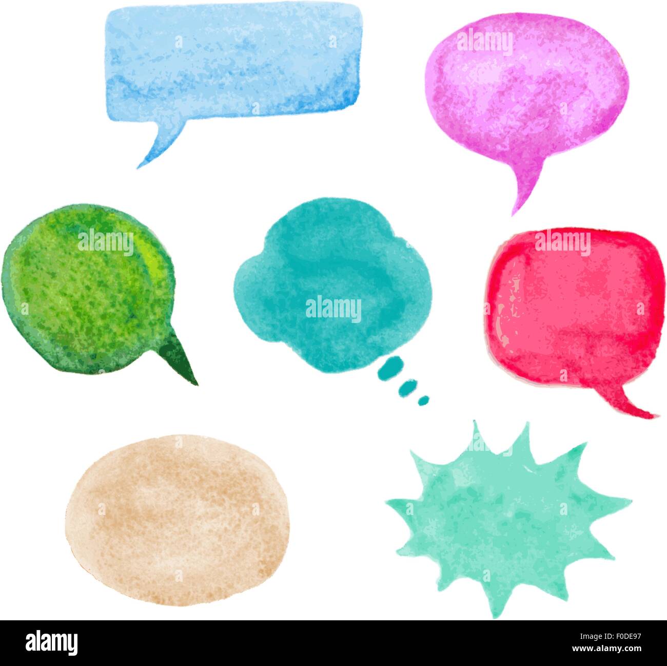 watercolor speech bubbles Stock Vector Image & Art - Alamy
