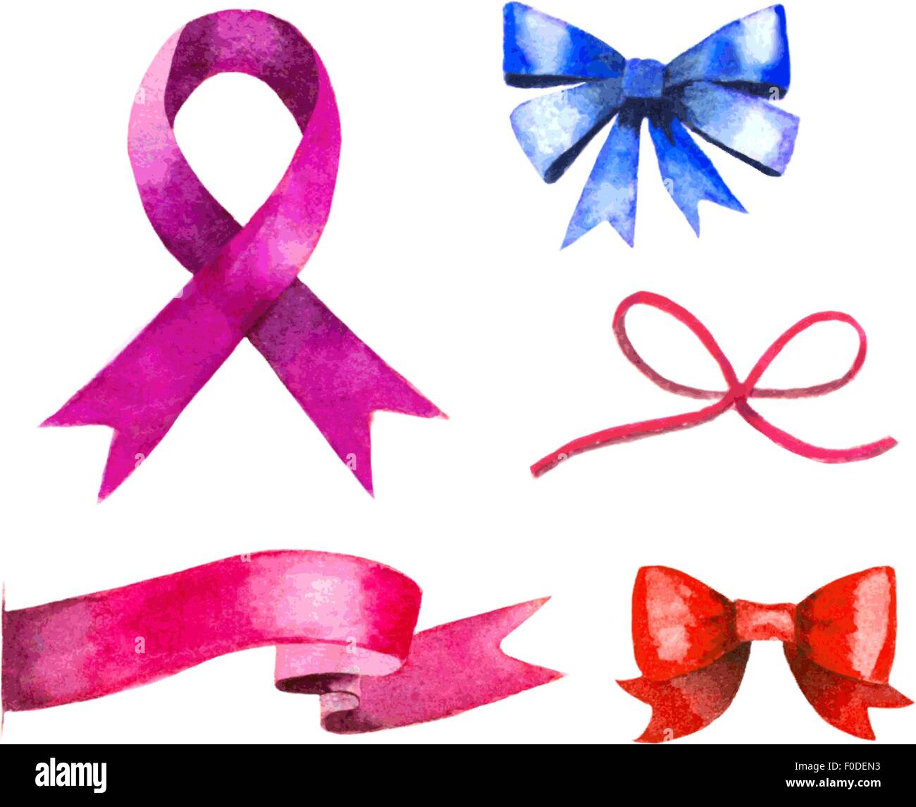 Watercolor drawing illustration ribbon Stock Vector Images - Alamy