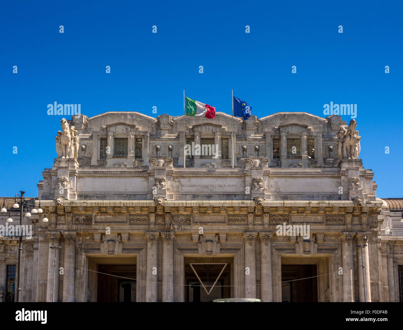 Exterior of Milano Centrale station seen from Piazza Duca d'Aosta ...