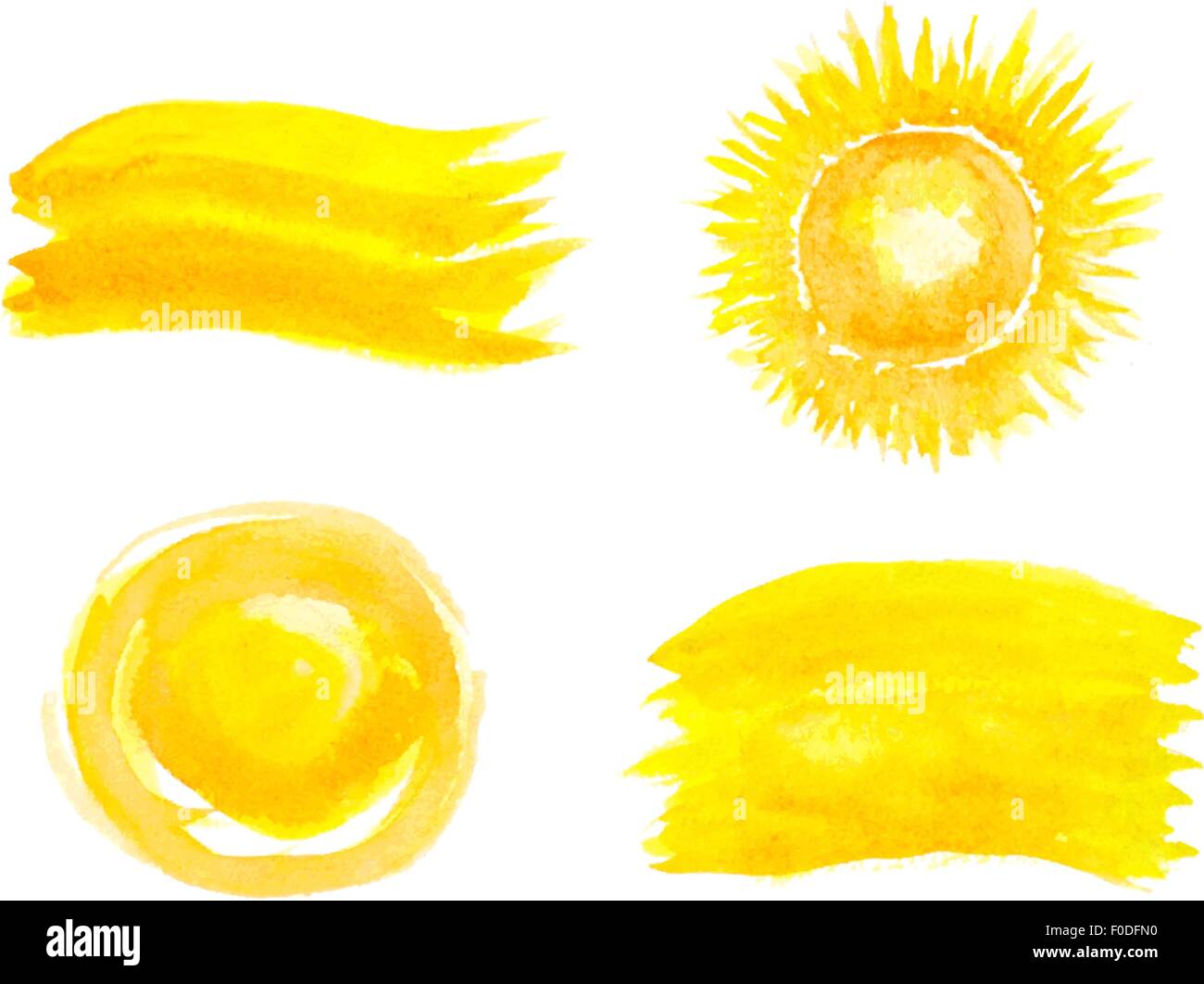 sun and splashes. watercolor vector illustration Stock Vector Image ...