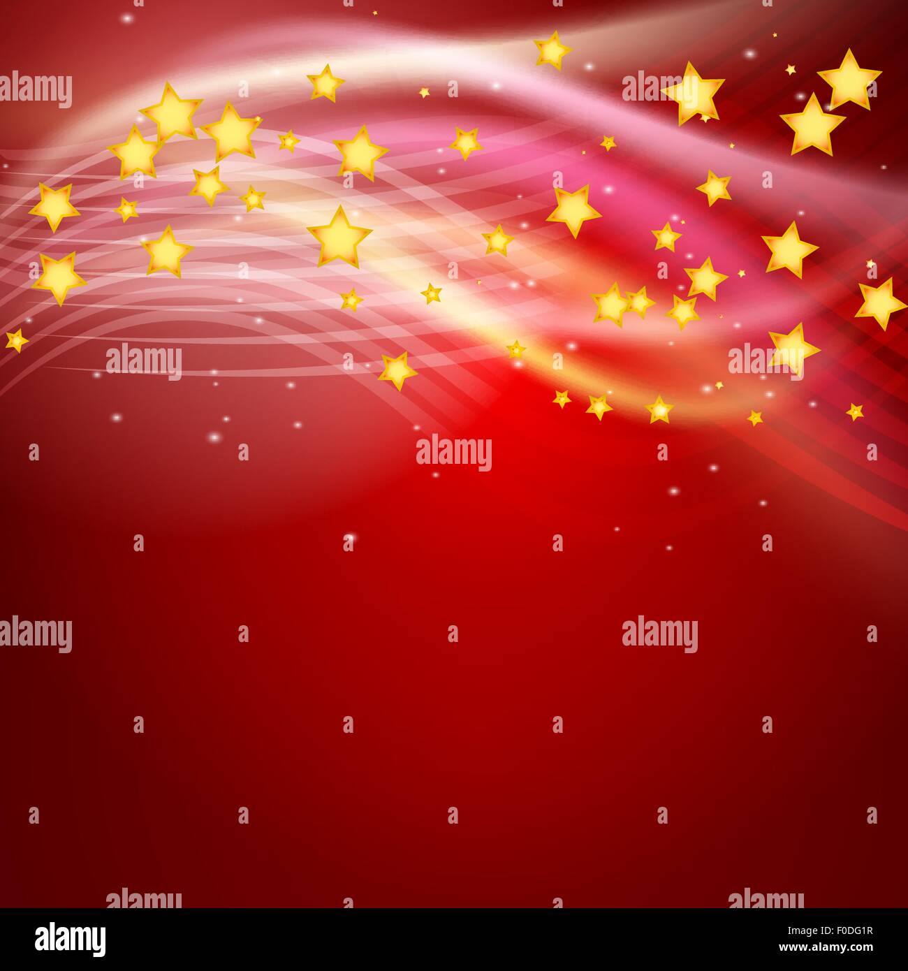 red abstract background with stars flying and light rays Stock Vector ...