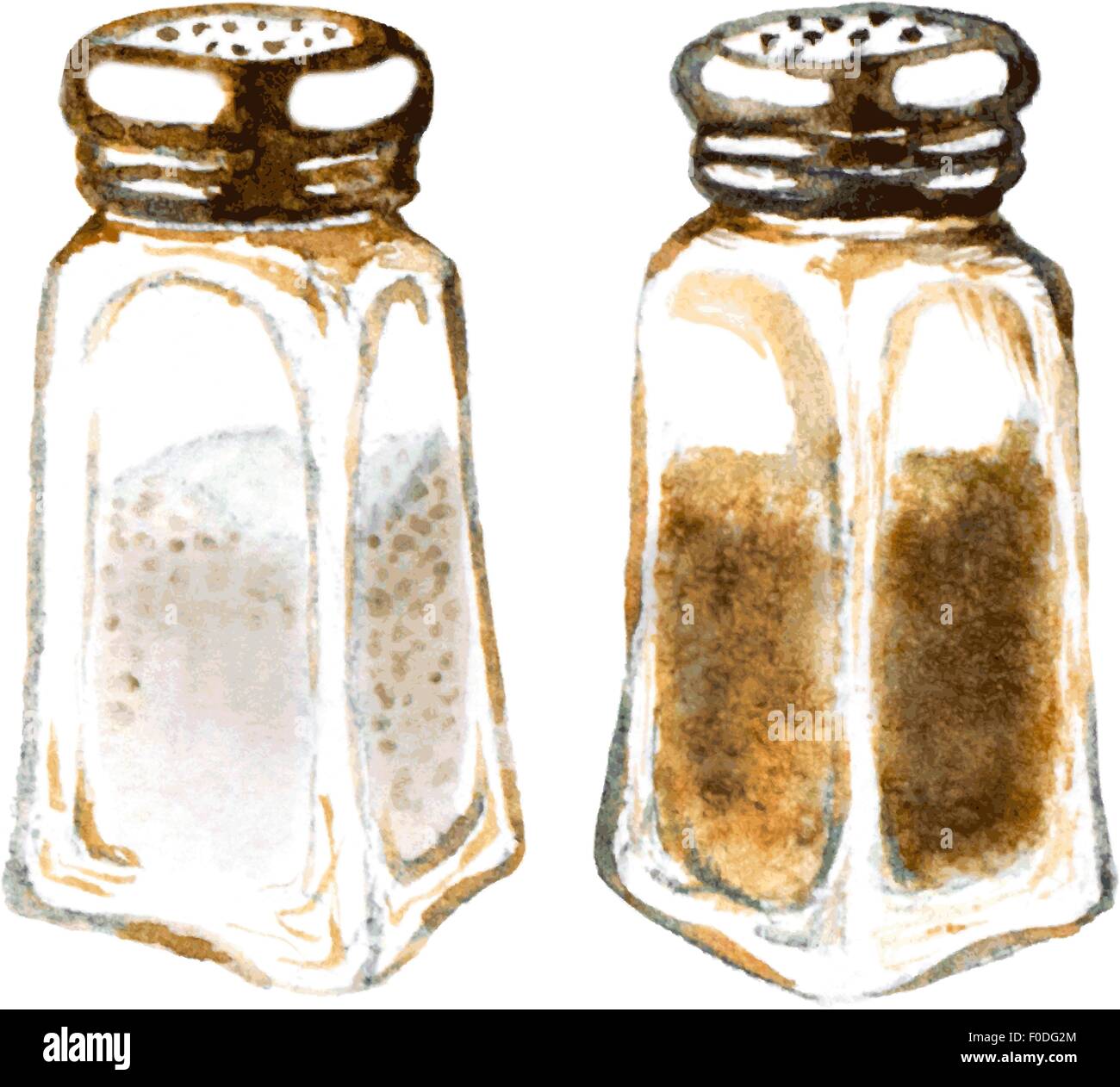 watercolor salt and pepper shakers Stock Vector Image & Art - Alamy
