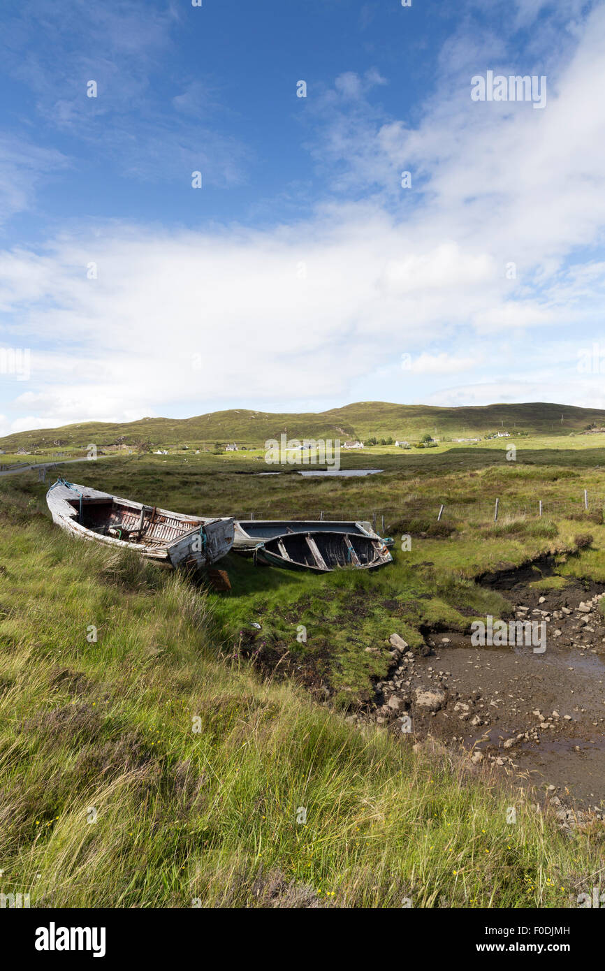 Old boat near Balallan Isle of Lewis Western Isles Outer Hebrides ...