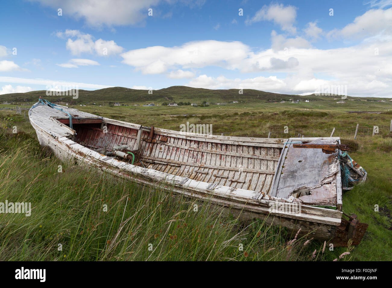 Old boat near Balallan Isle of Lewis Western Isles Outer Hebrides ...