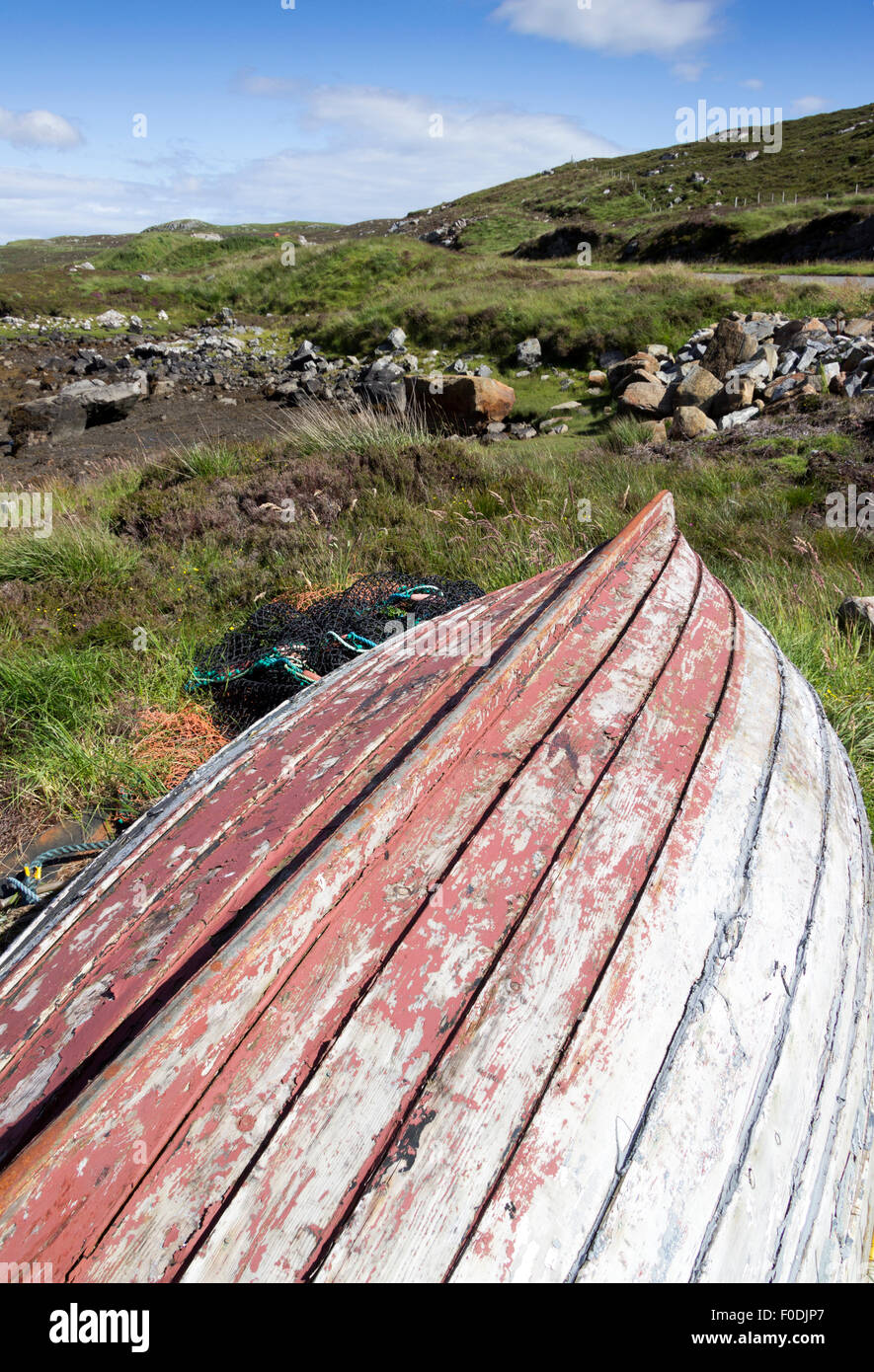 Old boat near Balallan Isle of Lewis Western Isles Outer Hebrides ...
