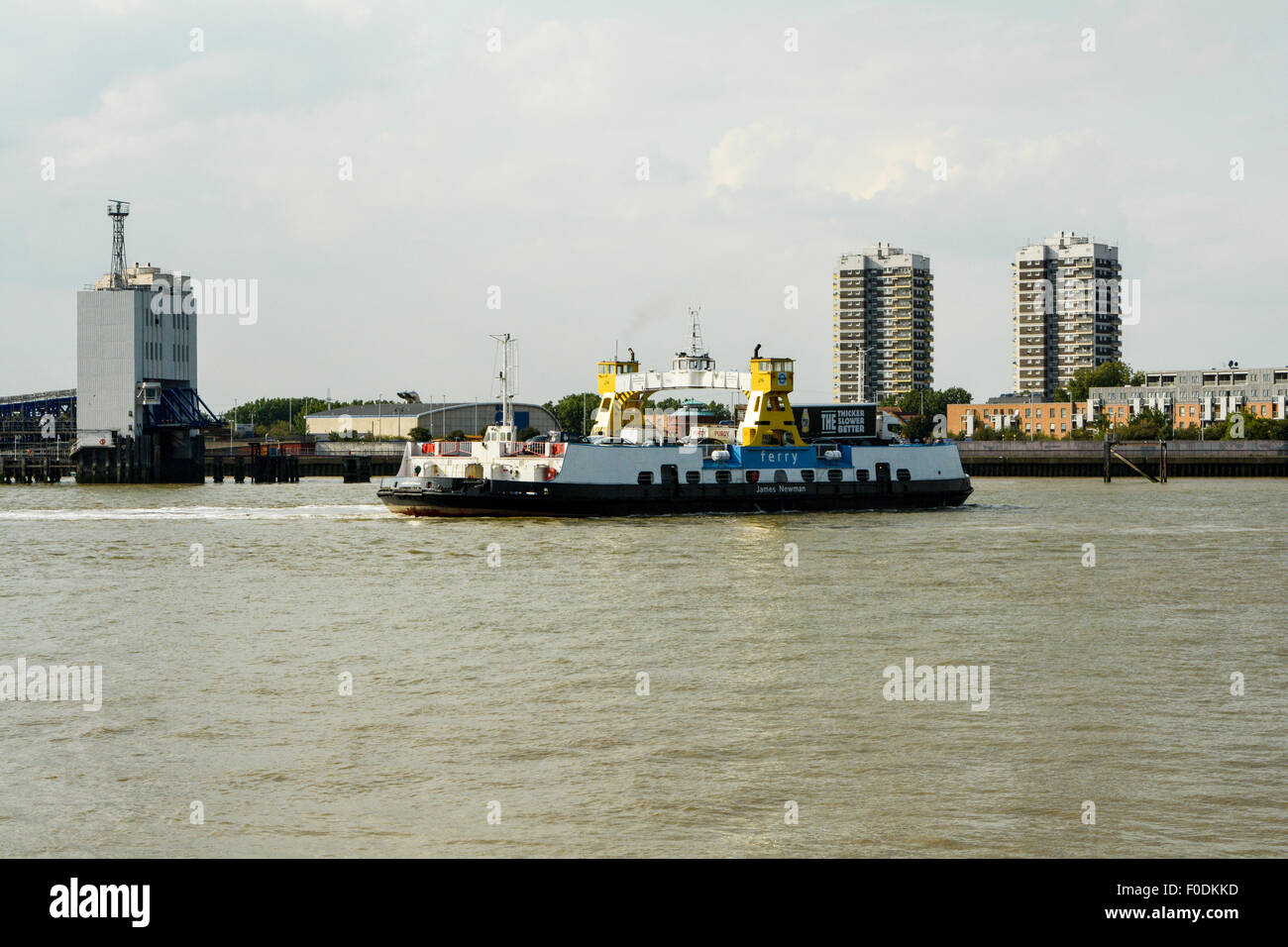 The ageing Woolwich ferry crosses the Thames between Woolwich and North ...