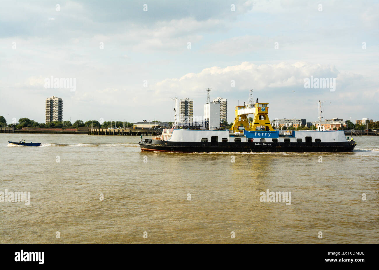 The ageing Woolwich ferry crosses the Thames between Woolwich and North ...