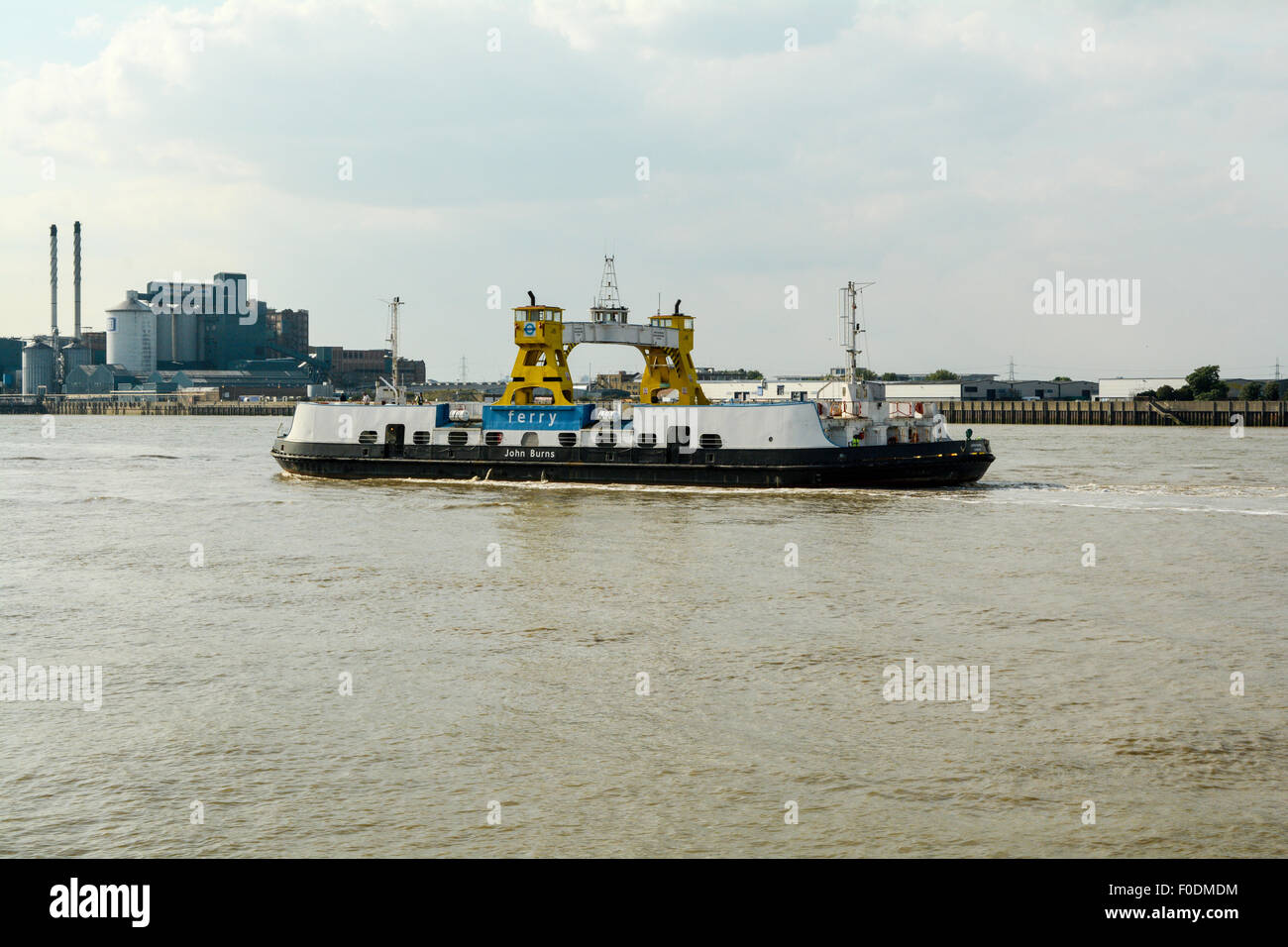 The ageing Woolwich ferry crosses the Thames between Woolwich and North ...